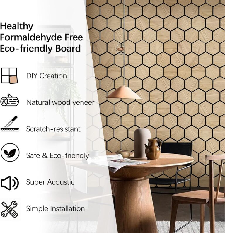 Acoustic 3D Hex Technical Teak - Home and Garden Decor